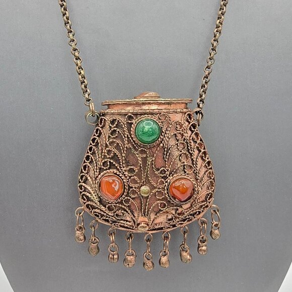 Vintage Ethnic | Jewelry | Vtg Copper Indian Sajai Filigree Purse ...